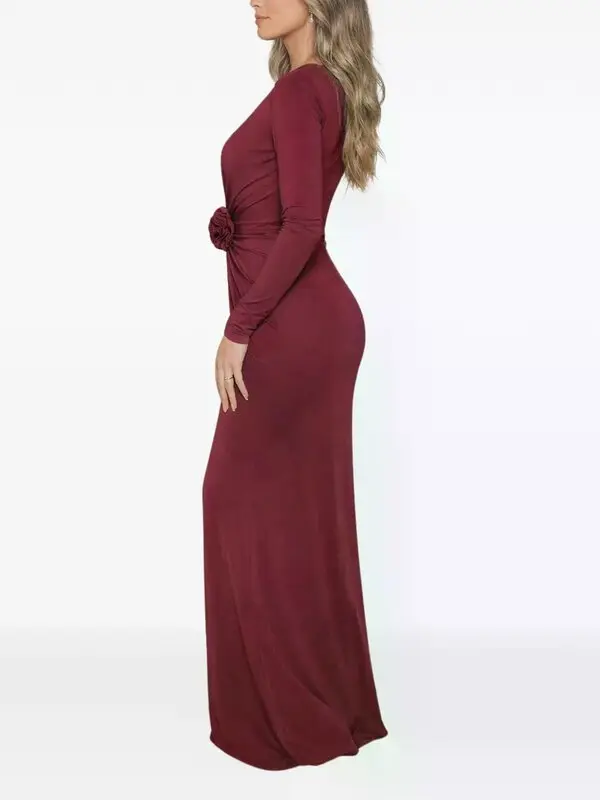 ROSERRY Mallorca Flower Embellished Twist-front Maxi Dress - Red