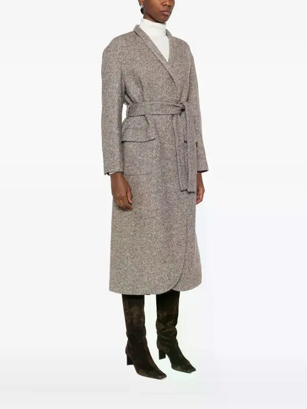 Brunello Cucinelli Belted Tweed Coat