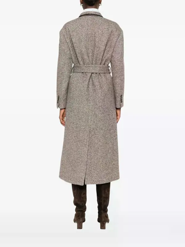 Brunello Cucinelli Belted Tweed Coat