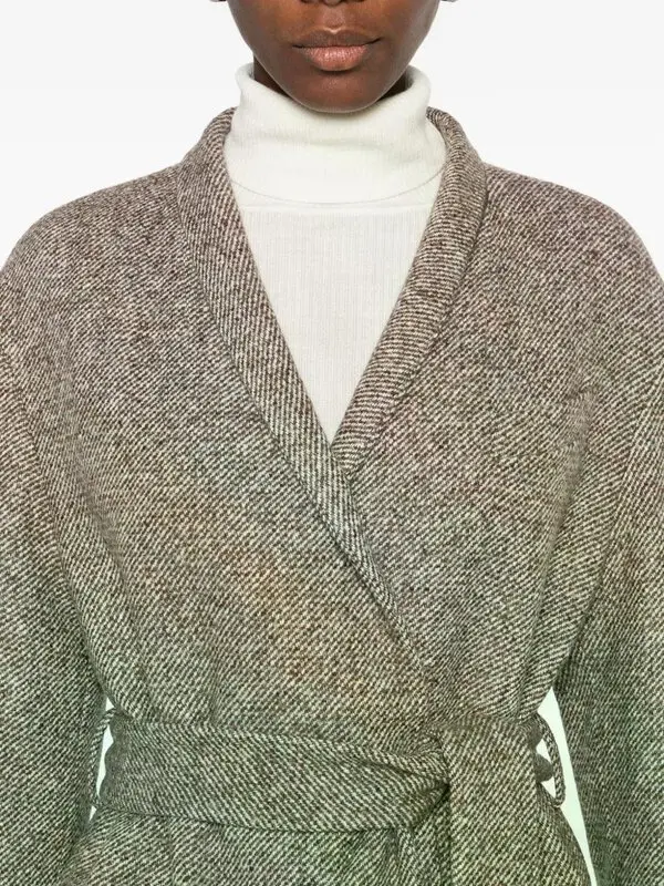 Brunello Cucinelli Belted Tweed Coat