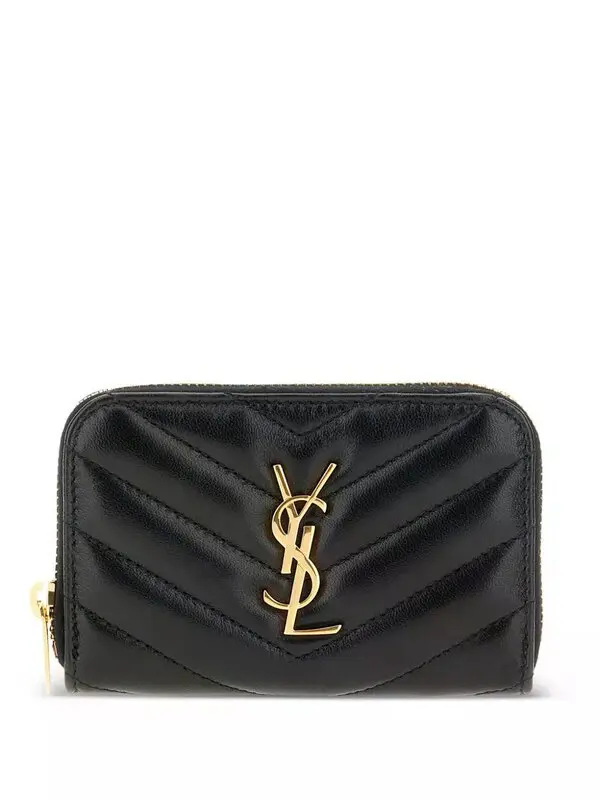 Saint Laurent Cassandre Quilted-leather Zip Wallet - Black