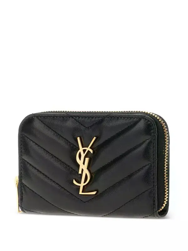 Saint Laurent Cassandre Quilted-leather Zip Wallet