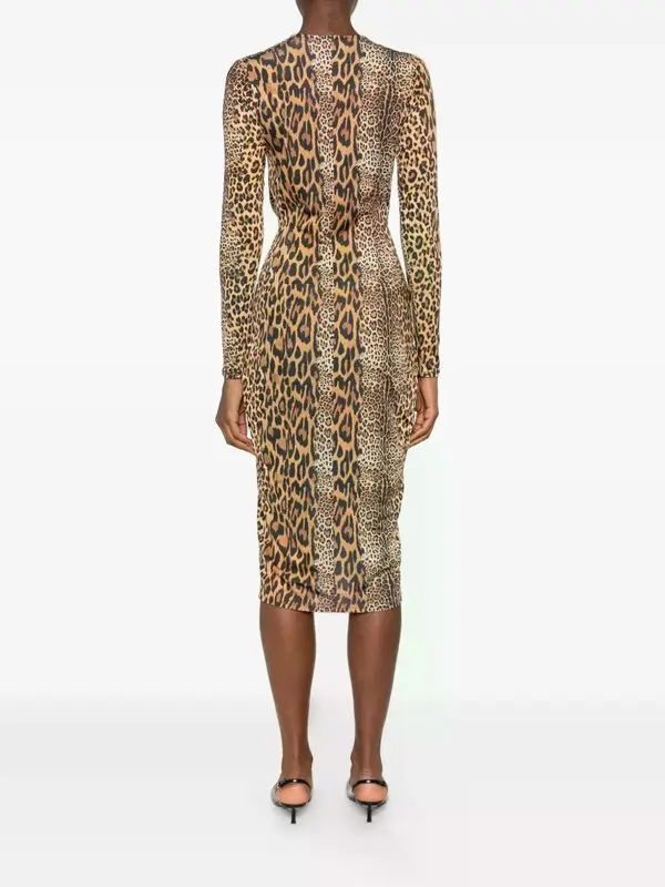 ROSERRY Leopard-print Midi Dress - Brown