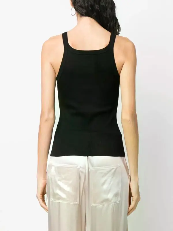 Fendi Ribbed Logo Tank Top - Black