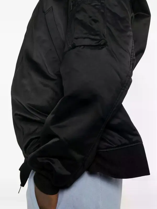 Y3 Long-sleeved Bomber Jacket With Zip Detailing