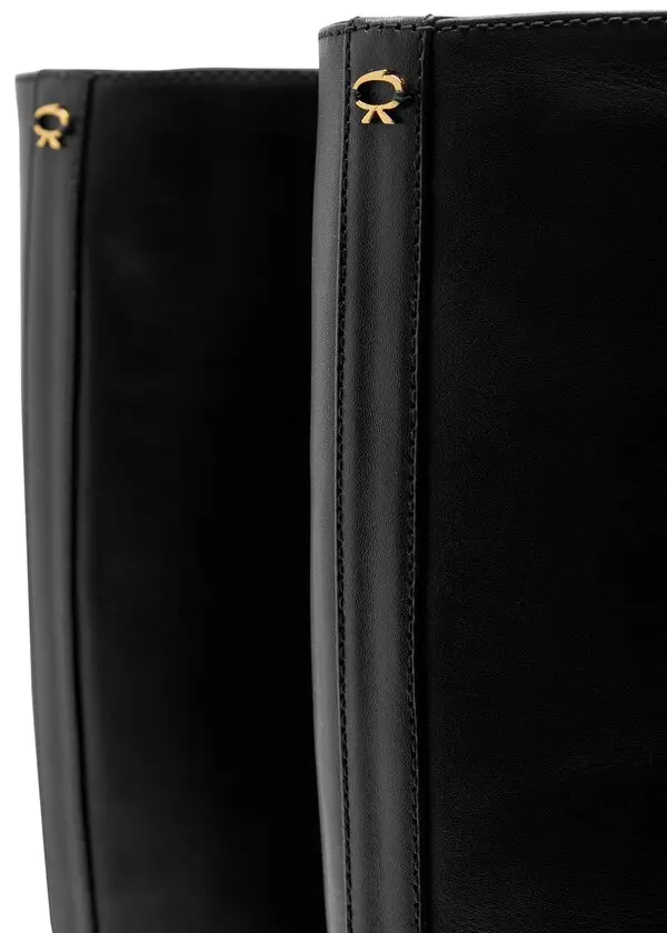 GIANVITO ROSSI Ascott Leather Knee-high Boots - Black