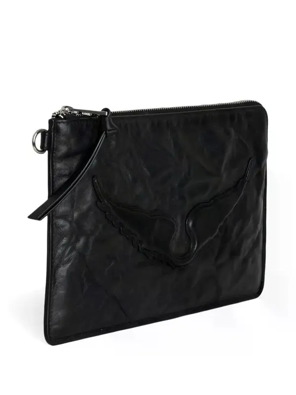 Zadig&Voltaire Angel Wings Leather Clutch Bag