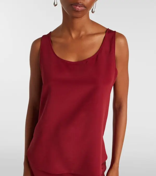 Max Mara Pecora Silk-blend Top - Burgundy