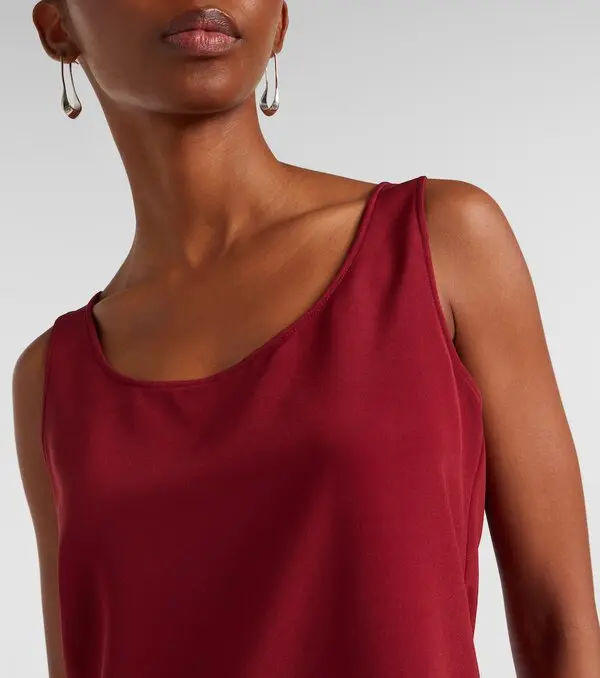 Max Mara Pecora Silk-blend Top - Burgundy