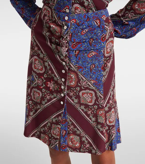 Rabanne Gathered Paisley Printed Miniskirt
