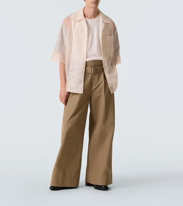 Simone Rocha Cotton-blend Canvas Wide-leg Pants