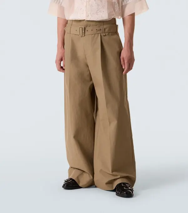 Simone Rocha Cotton-blend Canvas Wide-leg Pants