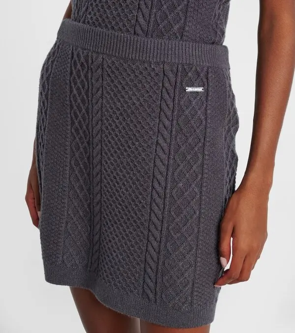 JW Anderson Cable Knit Wool And Cotton-blend Miniskirt