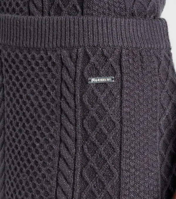 JW Anderson Cable Knit Wool And Cotton-blend Miniskirt