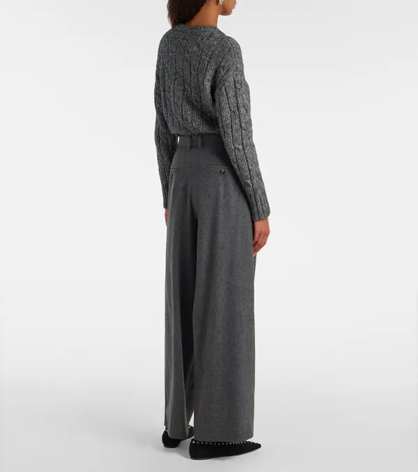 Max Mara High-rise Wool Straight Leg Trousers