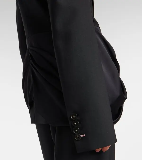 Stella McCartney Draped Satin-trimmed Wool Blazer