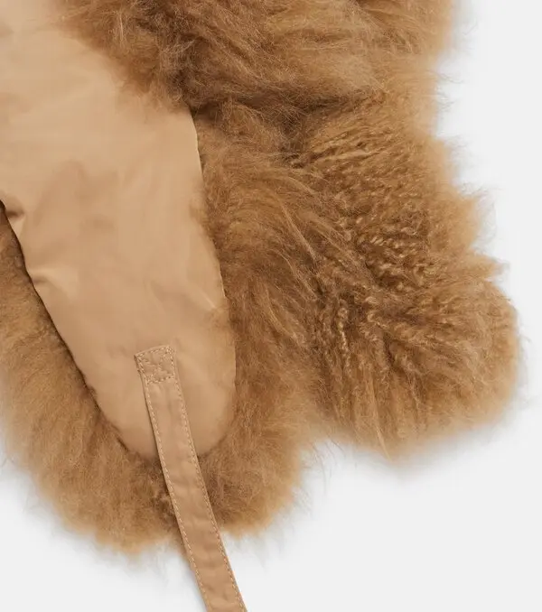 YVES SALOMON Shearling-trimmed Down Trapper Hat - Beige