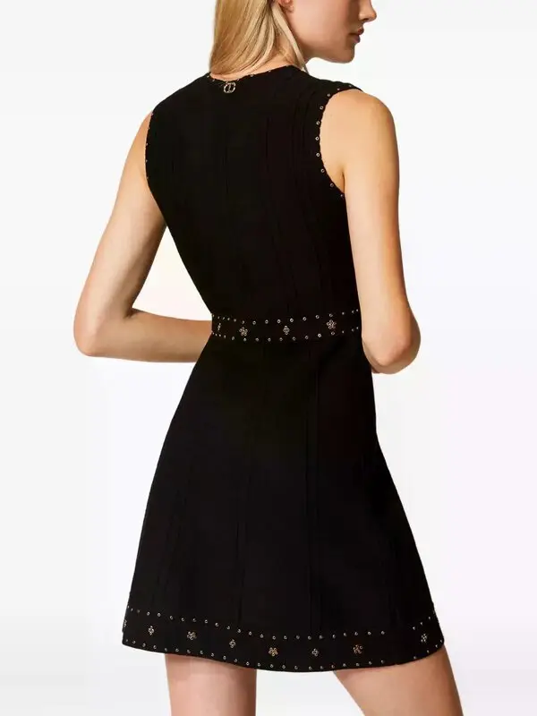 TWINSET Mini Rhinestone Embellished Dress - Black
