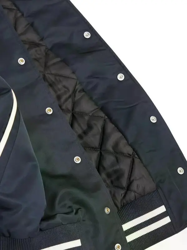 Sporty & Rich Embroidered Logo Bomber Jacket - Blue