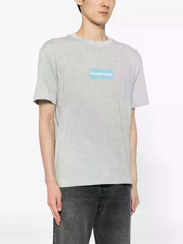 GROUND ZERO Logo Print Cotton T-shirt