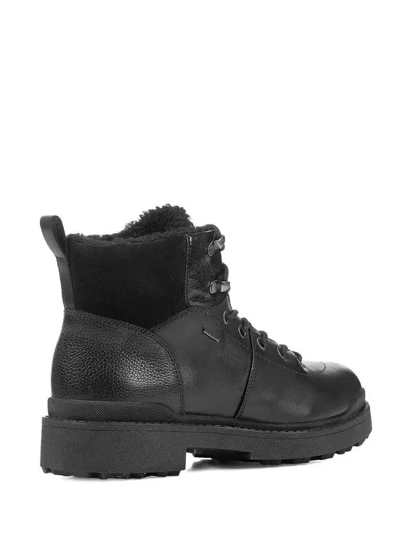 Geox Lace-up Shearling-lined Leather Boots