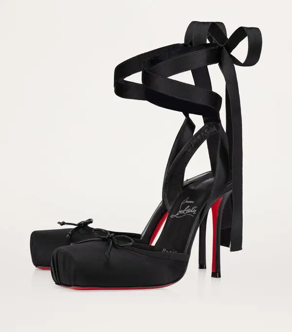 CHRISTIAN LOUBOUTIN Cassia Lace-up Satin Pumps 100 - Red