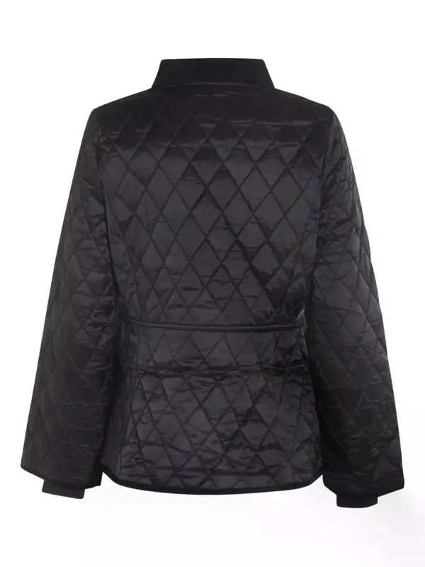 Barbour Diamond-quilted Zip-front Coat - Black