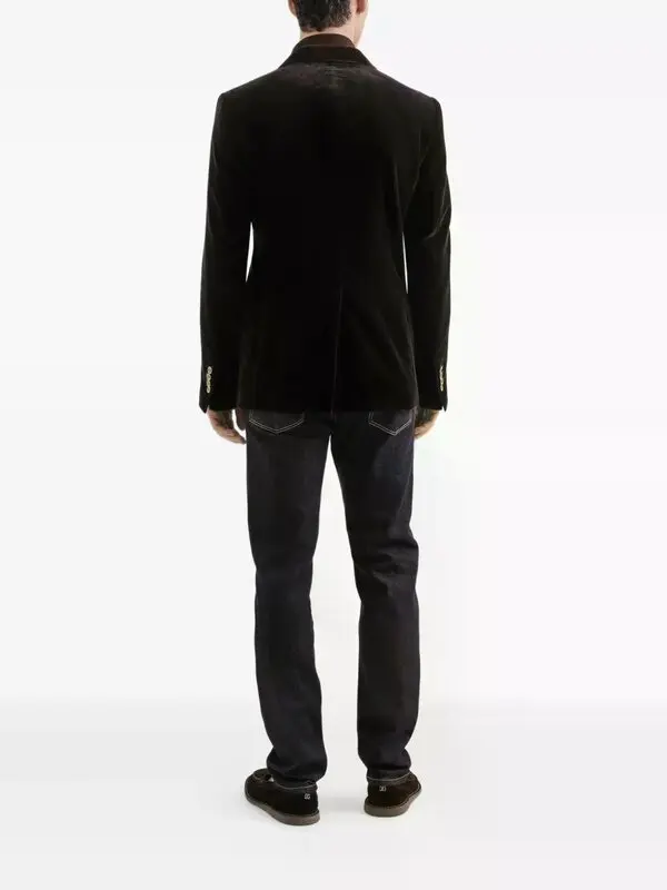 Dolce & Gabbana Velvet Gold-button Blazer