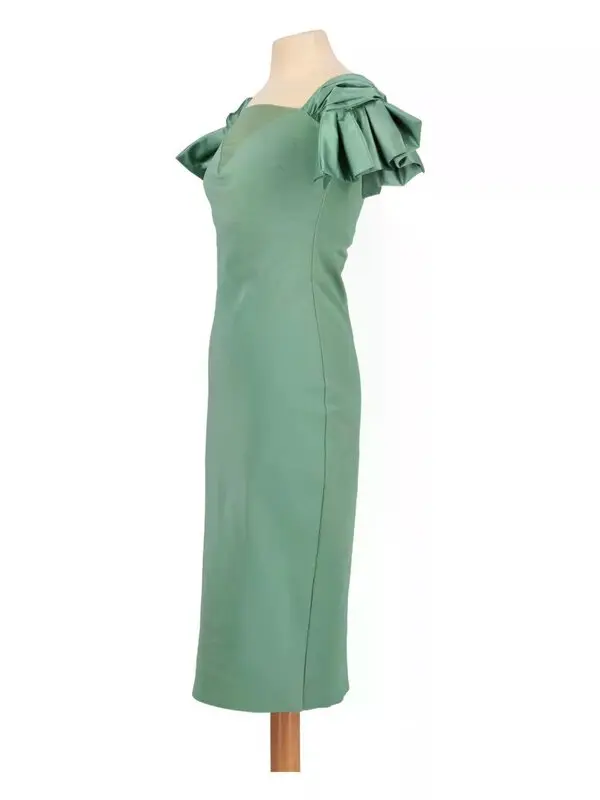 Chiara Boni La Petite Robe Sweetheart Neckline Satin Ruffle Midi Dress
