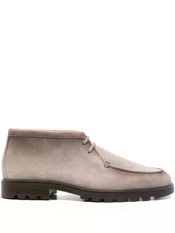 Santoni Suede Lace-up Boots - Neutrals