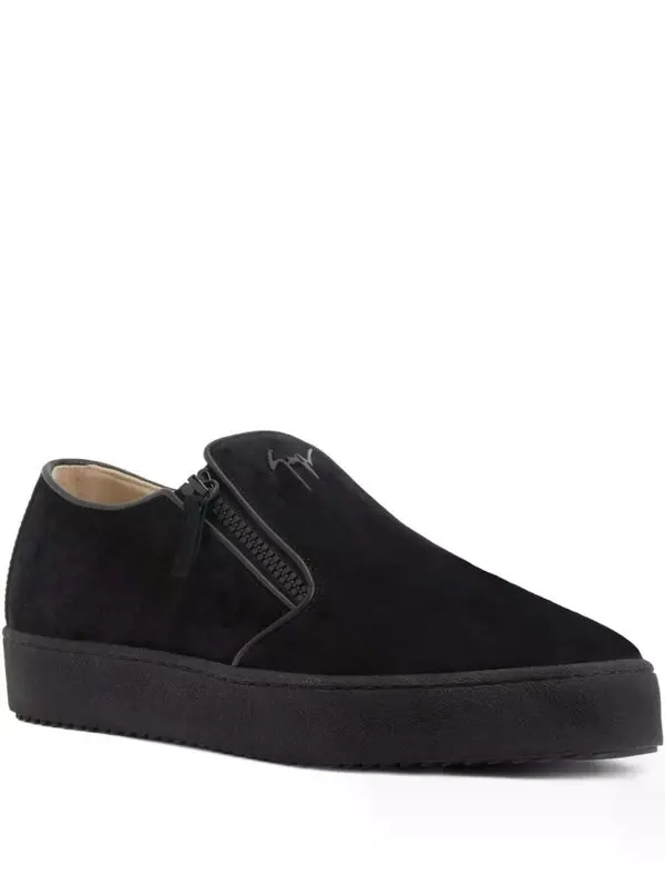 GIUSEPPE ZANOTTI Mike Zip-detail Slip-on Sneakers - Black