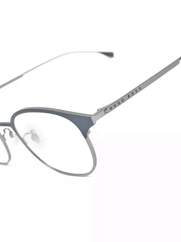 BOSS Round Frame Titanium Eyeglasses