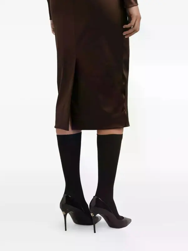 Dolce & Gabbana Midi Square-neck Satin Dress