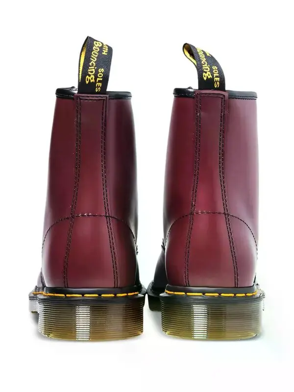 Dr. Martens Burgundy Leather Lace-up Boots - Red
