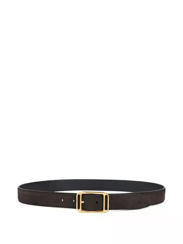 TOM FORD Suede Leather Gold-buckle Belt - Brown