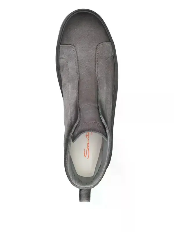 Santoni Suede Elasticated Panel Sneakers - Grey