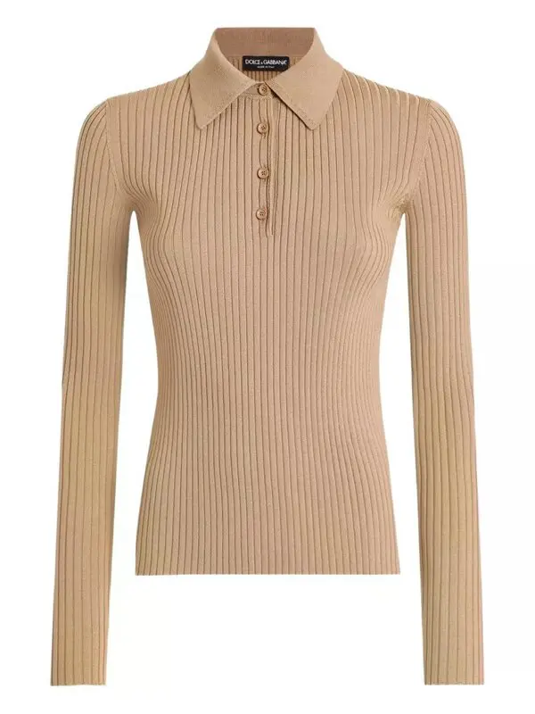 Dolce & Gabbana Ribbed Polo Top