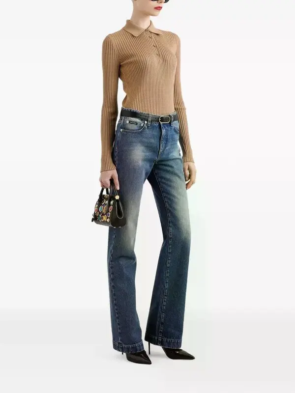 Dolce & Gabbana Ribbed Polo Top