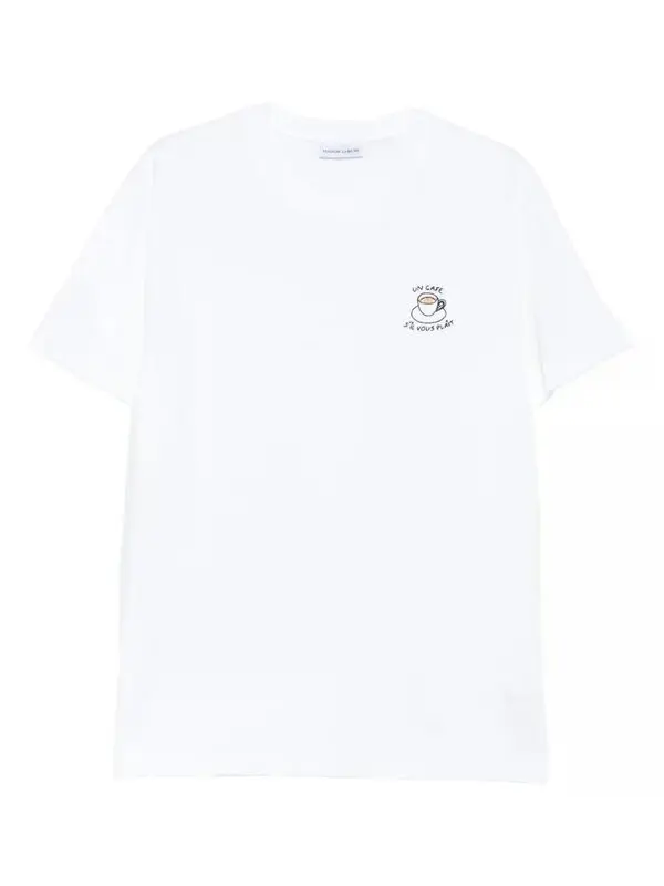 Maison Labiche Café Popincourt Embroidered T-shirt - White