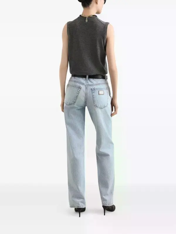 Dolce & Gabbana Sleeveless Crew Neck Knit Vest - Grey