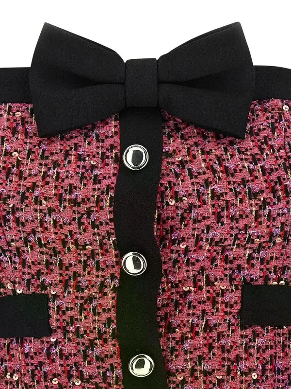 Alessandra Rich Sequin-embellished Tweed Top