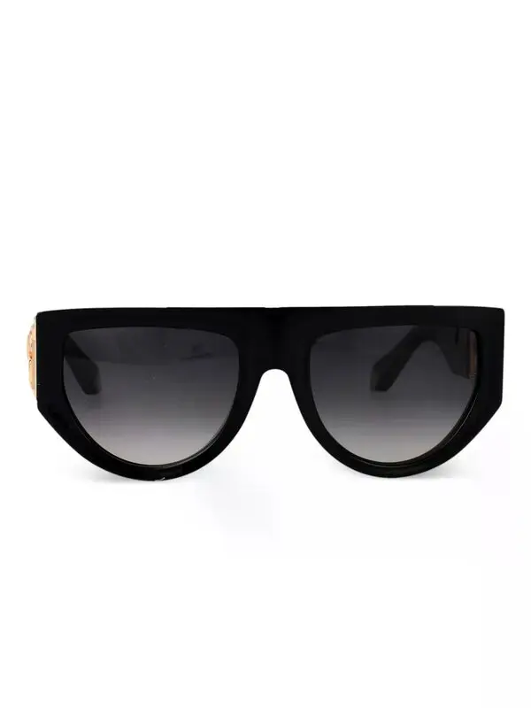 Roberto Cavalli Acetate Sunglasses With Gold-tone Logo Plaque - Black