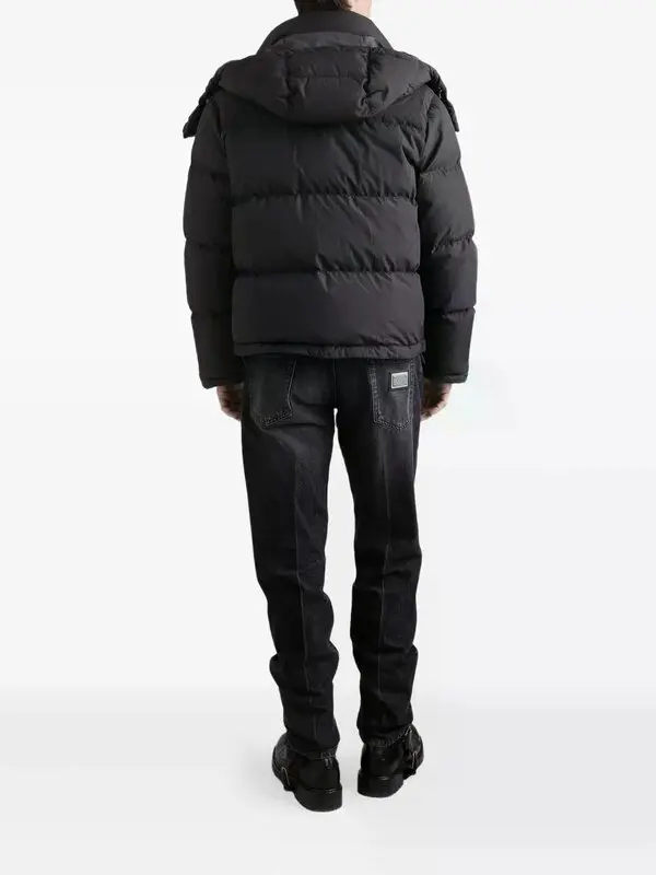 Dolce & Gabbana Hooded Puffer Jacket With Quilted Design