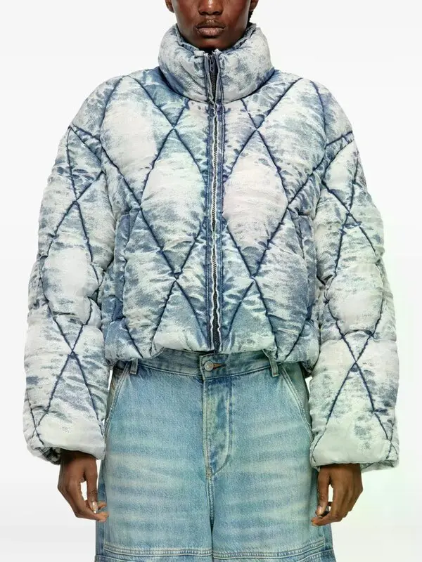 DIESEL® Quilted Acid-wash Puffer Jacket