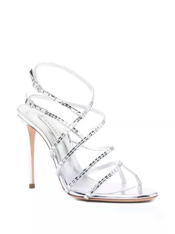 Casadei 80mm Stiletto Crystal-embellished Pumps - Silver