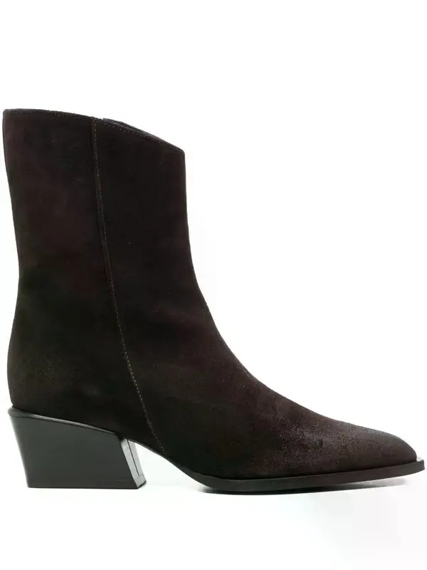 POEVE 50mm Pointed-toe Block-heel Boots