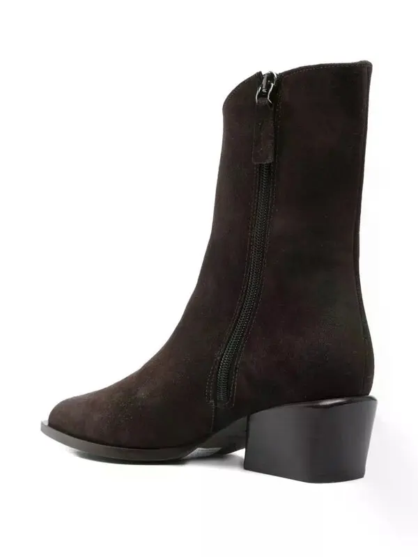 POEVE 50mm Pointed-toe Block-heel Boots