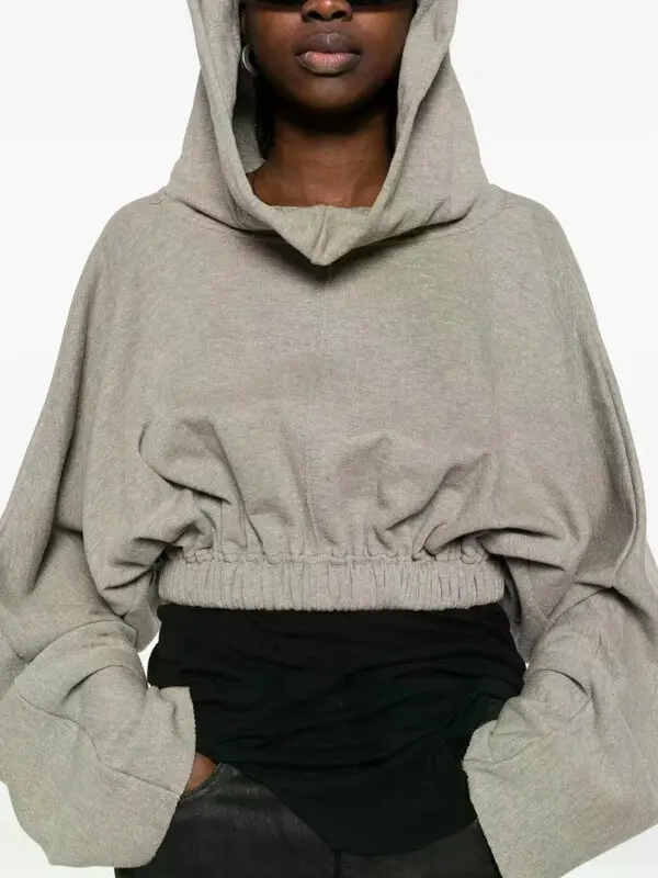 Rick Owens Cropped Drawstring Hoodie