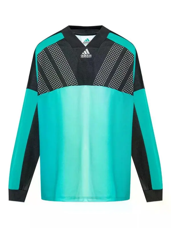 Adidas Eqt Colour-block Dot-print Jersey - Blue