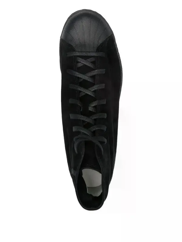 Y3 Suede Lace-up High Top Flat Shoes